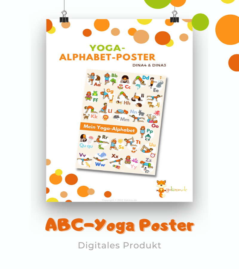 Kinderyoga Poster ,Alphabet' digital DIN A4/A3 - Yokimo
